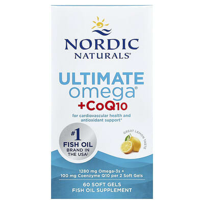 Nordic Naturals, Ultimate Omega® + CoQ10, Lemon, 60 Soft Gels ...