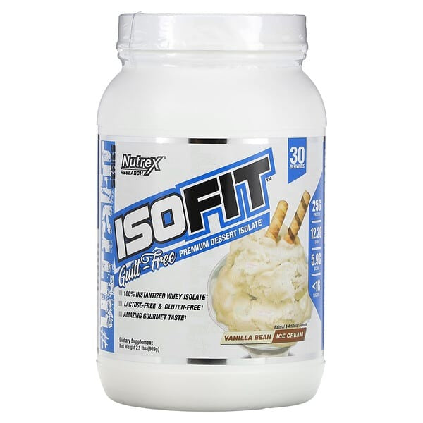 Nutrex Research, IsoFit, Vanilla Bean Ice Cream, 2.1 lbs (969 g ...