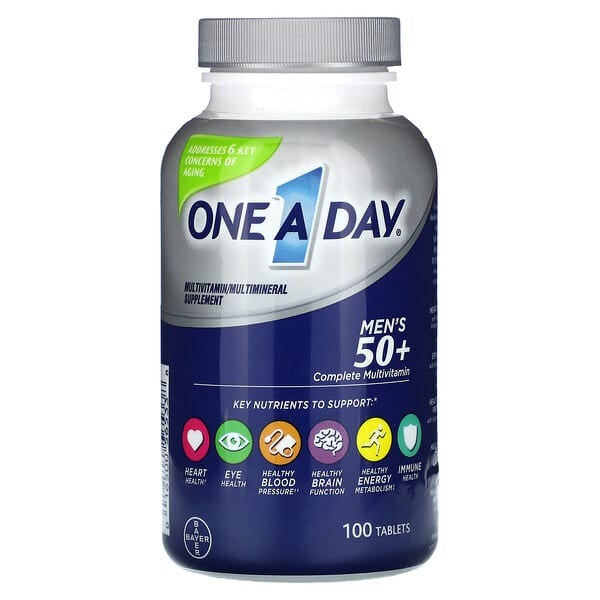 One-A-Day, Men's 50+, Complete Multivitamin/Multimineral Supplement, 1 ...